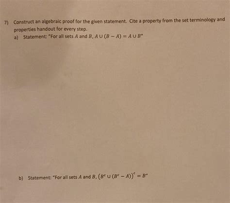 Solved Use an element argument to prove the following | Chegg.com