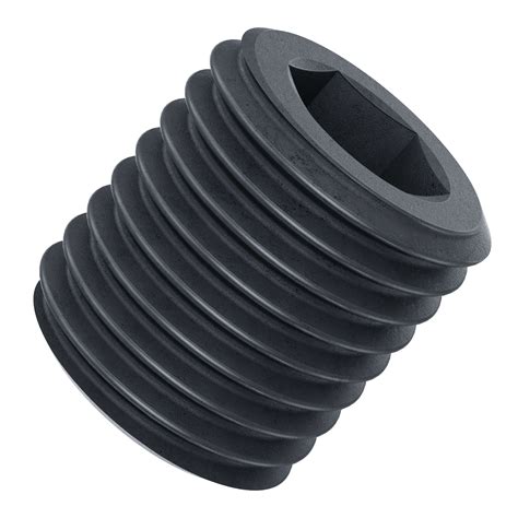 M8 x 8mm x 1mm Pitch Socket Pipe Plugs (DIN 906) - Black 18-8 / 304 ...