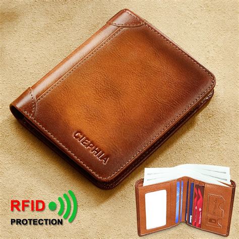 Купить Новые двойные кошельки из натуральной кожи с RFID для мужчин ...