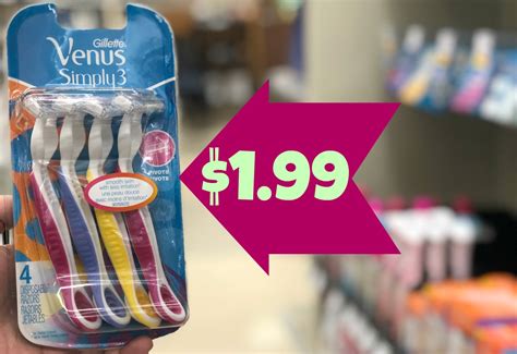 Gillette Venus Simply 3 Disposable Razors ONLY $1.99 with Kroger Mega ...