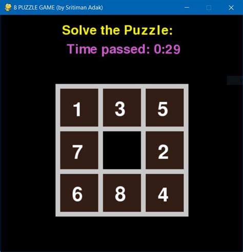 8-Puzzle Game using PyGame | adaksritiman24