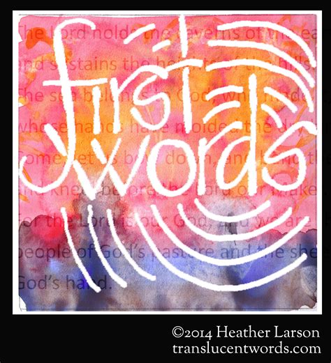 First Words - Translucent Words
