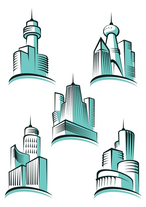 Skyscraper building symbols 11156687 Vector Art at Vecteezy