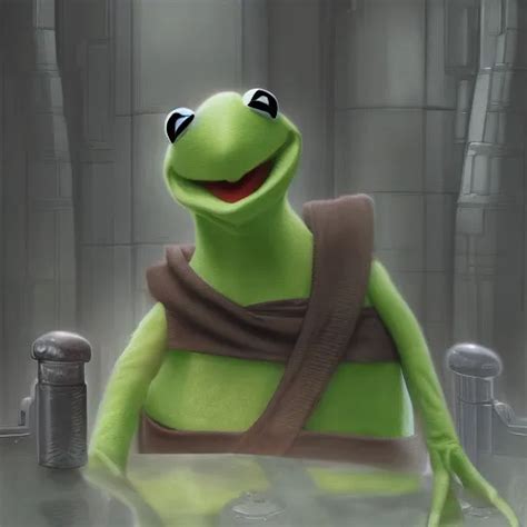 Kermit the Frog wearing Jedi robes, he's chilling | Stable Diffusion ...