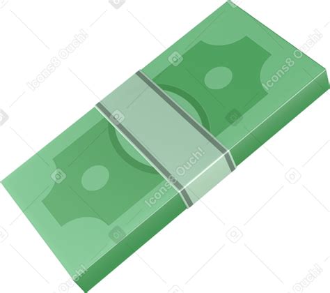 3D Пачка банкнот в PNG, SVG