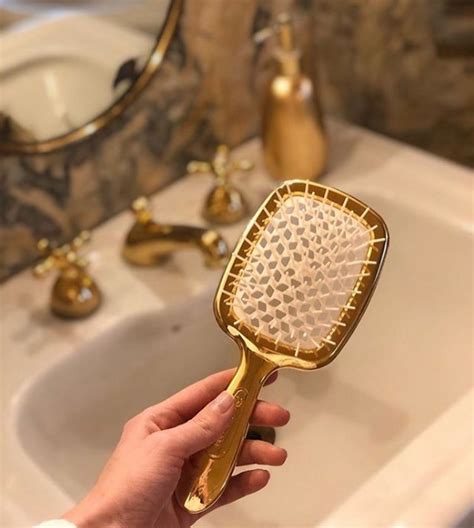 Janeke Hair Brush Gold, Janeke Superbrush White,, 47% OFF