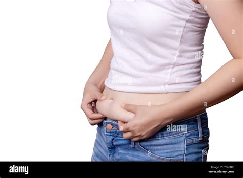Woman squeezing waist hi-res stock photography and images - Alamy