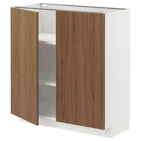 Напольный шкаф - METOD IKEA/ МЕТОД ИКЕА, 80х37 см, белый/коричневый за ...