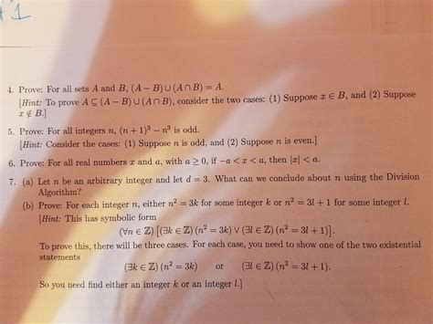 Solved For all sets A and B, (A - B) union (A intersection | Chegg.com