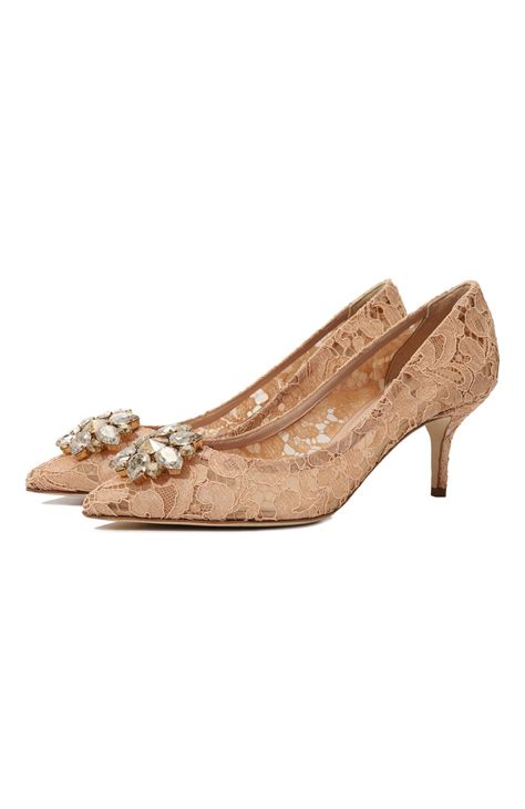 Женские светло-бежевые текстильные туфли rainbow lace DOLCE & GABBANA ...