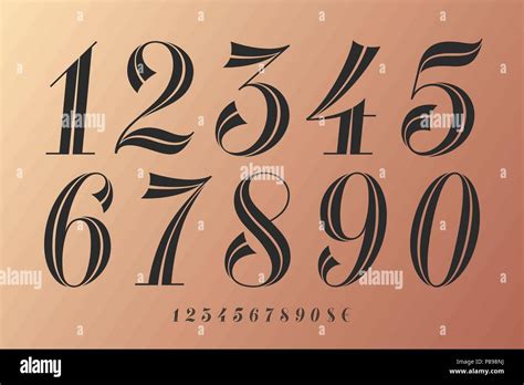 Numbers font. Classical elegant font Stock Vector Image & Art - Alamy