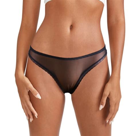 Women Mesh Sheer Thong Ultra-thin Panties See-through Underwear Knicker ...