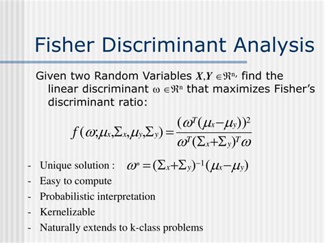 PPT - Robust Fisher Discriminant Analysis PowerPoint Presentation, free download - ID:4189878
