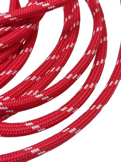 6 mm Paracord ip Kırmızı Şerit Desen | Paracord İp ve Malzemeleri