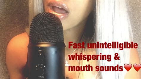 ASMR- fast unintelligible whispering & mouth sounds - YouTube