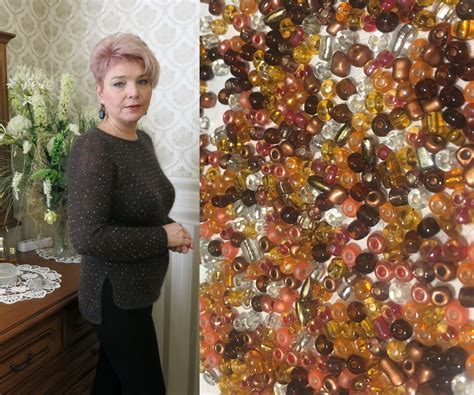 Стильный пуловер из тонкого мохера с бисером - Lilia Vignan