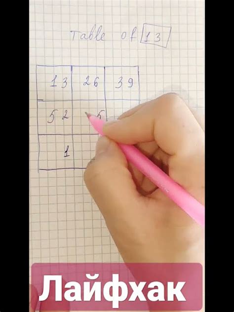 Крутой лайфхак на таблицу умножения 13 - YouTube