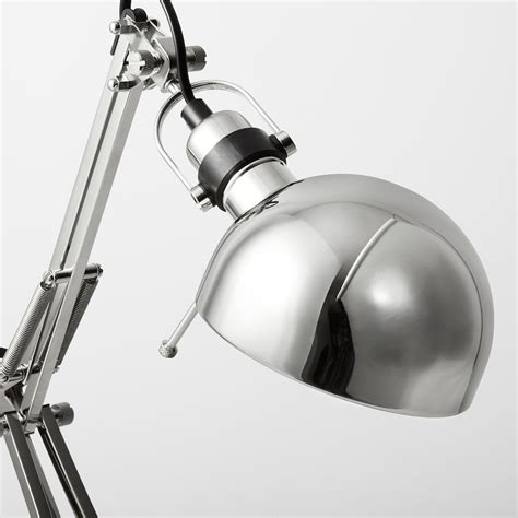FORSÅ nickel-plated, spherical dome shape desk lamp - IKEA UK