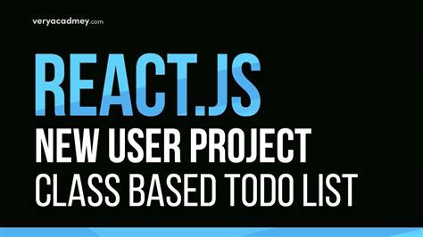 Learn React JS - Class Based - New user project - To Do list - YouTube