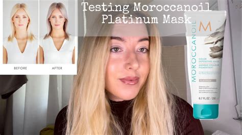 Before & After Moroccanoil Color Depositing Hair Mask in Platinum - YouTube