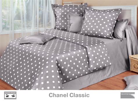 Постельное белье Chanel Classic Cotton-Dreams серое в горошек из ...