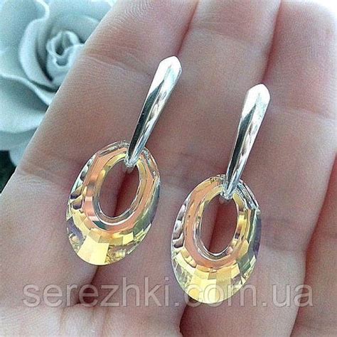 Шикарные серебряные серьги с подвесками Сваровски (ID#1076342166), цена ...