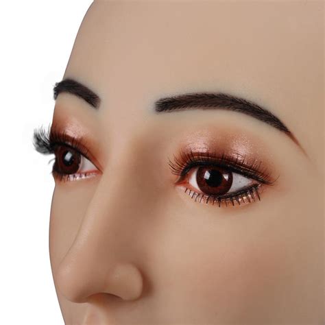 Siliconen Cossdresser-masker met realistische hoofd- en gezichtsmake-up ...