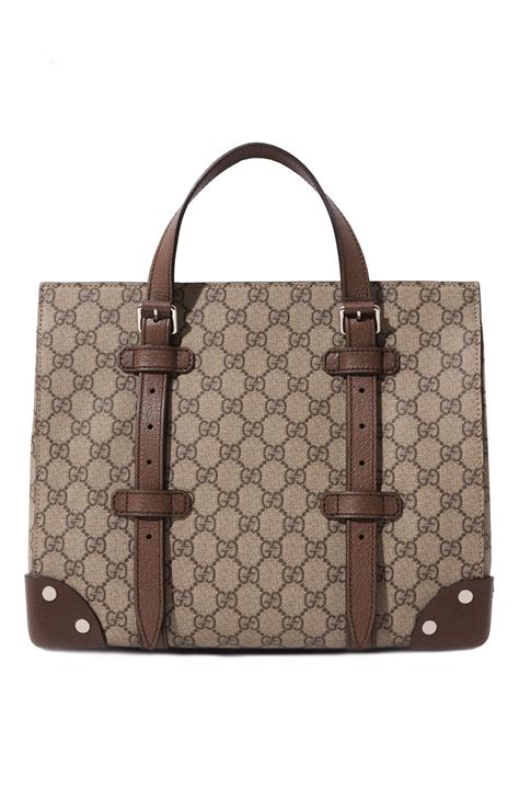 Мужская бежевая сумка-тоут gg GUCCI купить в интернет-магазине ЦУМ, арт ...