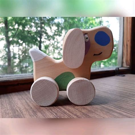 Игрушка каталка из дерева Собачка в интернет-магазине на Ярмарке ...