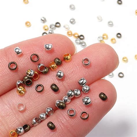 200 шт./партия, медные Обжимные бусины для бижутерии | AliExpress
