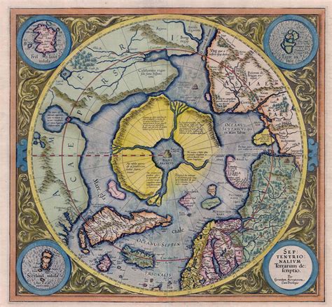Gerhardus Mercator Герард Меркатор Map of Hyperborea. The author is ...