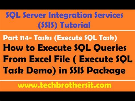 SSIS Tutorial Part 114-Execute SQL Statements From a Excel File in SSIS Package - YouTube
