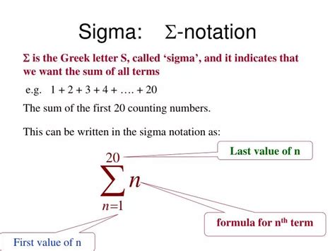 PPT - Sigma: -notation PowerPoint Presentation, free download - ID:5247277