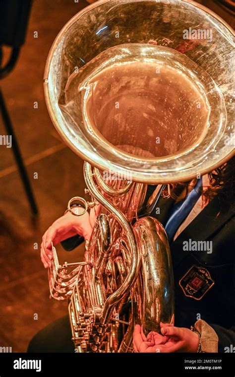 The tuba or bass is the largest of the metal wind instruments Stock ...