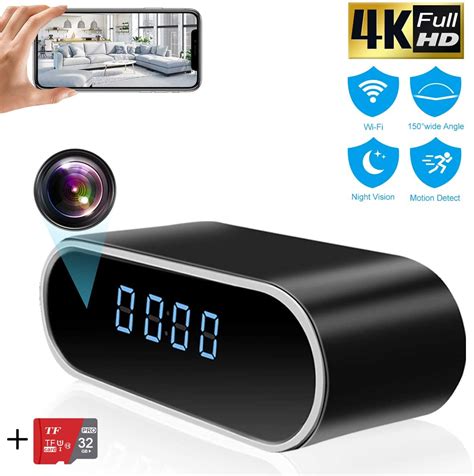 Hidden Camera Clock TTCDBF HD 4K WiFi Mini Hidden Security Wireless ...