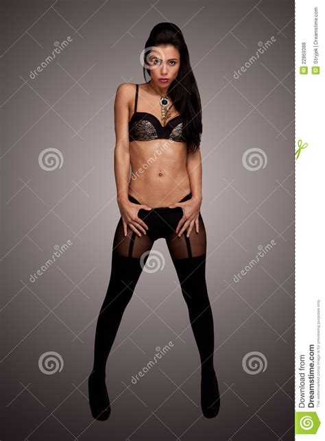 Dominant Woman in Lingerie stock photo. Image of black - 22869388