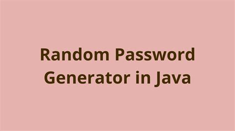 Make a Random Password Generator | Beginner Java Project