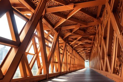 Premium AI Image | Architectural details of an innovative truss bridge ...