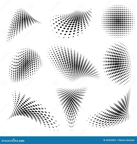 Set of Abstract Halftone Design Elements Stock Vector - Illustration of ...