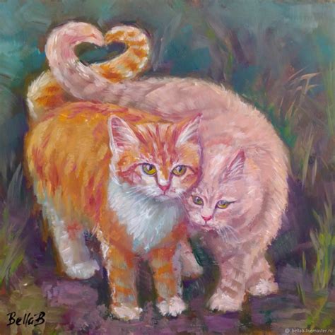 Картина маслом с кошками. Два рыжих котёнка в интернет-магазине Ярмарка ...