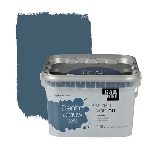 KARWEI Kleuren van Nu muurverf mat denimblauw 2,5 l | Jongenskamer ...