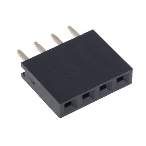 PBS-4 (PB-04S) (ZL262-4SG) гнізда на плату 1х4 прямі, 2,54мм Neltron ...
