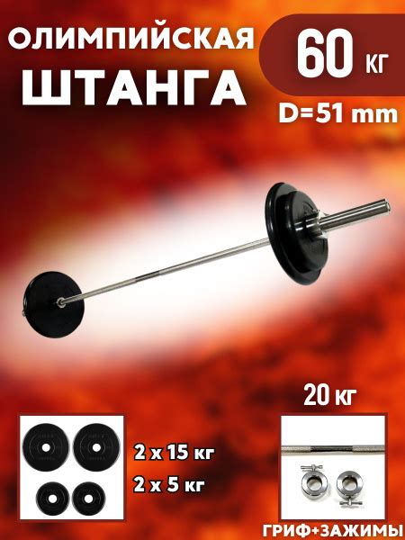 Олимпийская штанга - 60кг - купить по выгодной цене в интернет-магазине ...