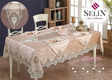 Красивую скатерть с кружевом 160х350 и салфетки на 12 персон велюр ...