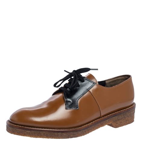 Marni Brown/Black Glossy Leather Lace Up Derby Size 40 Marni | The ...