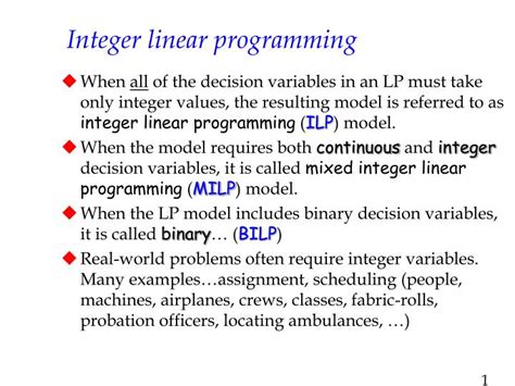 PPT - Integer linear programming PowerPoint Presentation, free download - ID:3485504