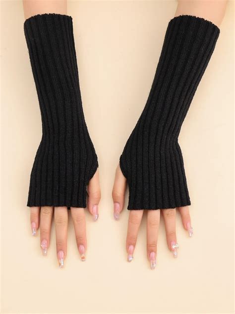 Solid Fingerless Gloves | Fingerless gloves knitted, Stylish gloves ...