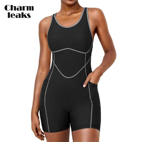 Купить Женские спортивные цельные купальники Charmleaks Boyleg с ...