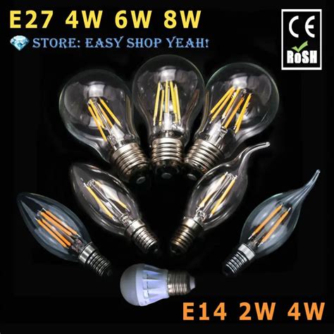 Aliexpress.com : Buy E14 E12 2/4W E27 4/6/8W Warm White Retro Filament ...