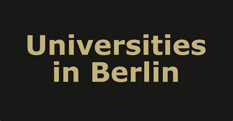 Universitäten | Hochschulen Berlin